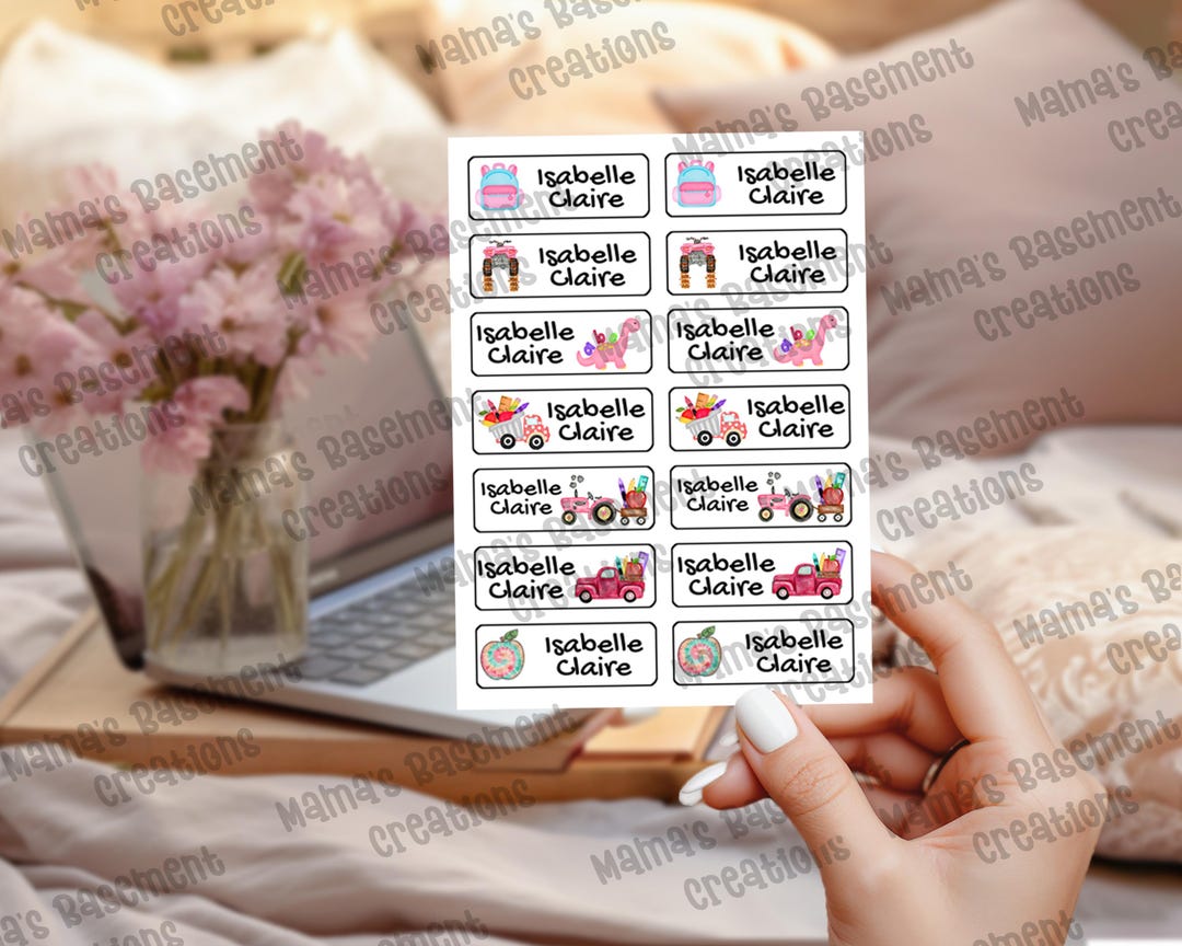 Custom Name Labels for Girls – Waterproof School Name Stickers ...