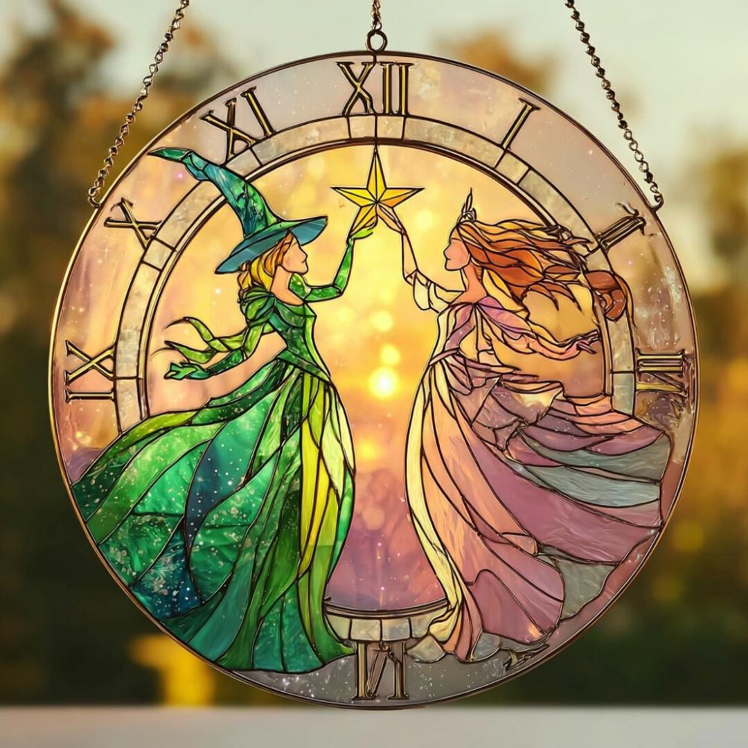 Elphaba and Glinda Stained Glass Style Suncatcher Handmade Acrylic ...