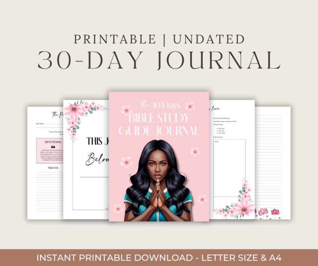 30-day Bible Study Journal Digital Faith Planner Printable Christian ...