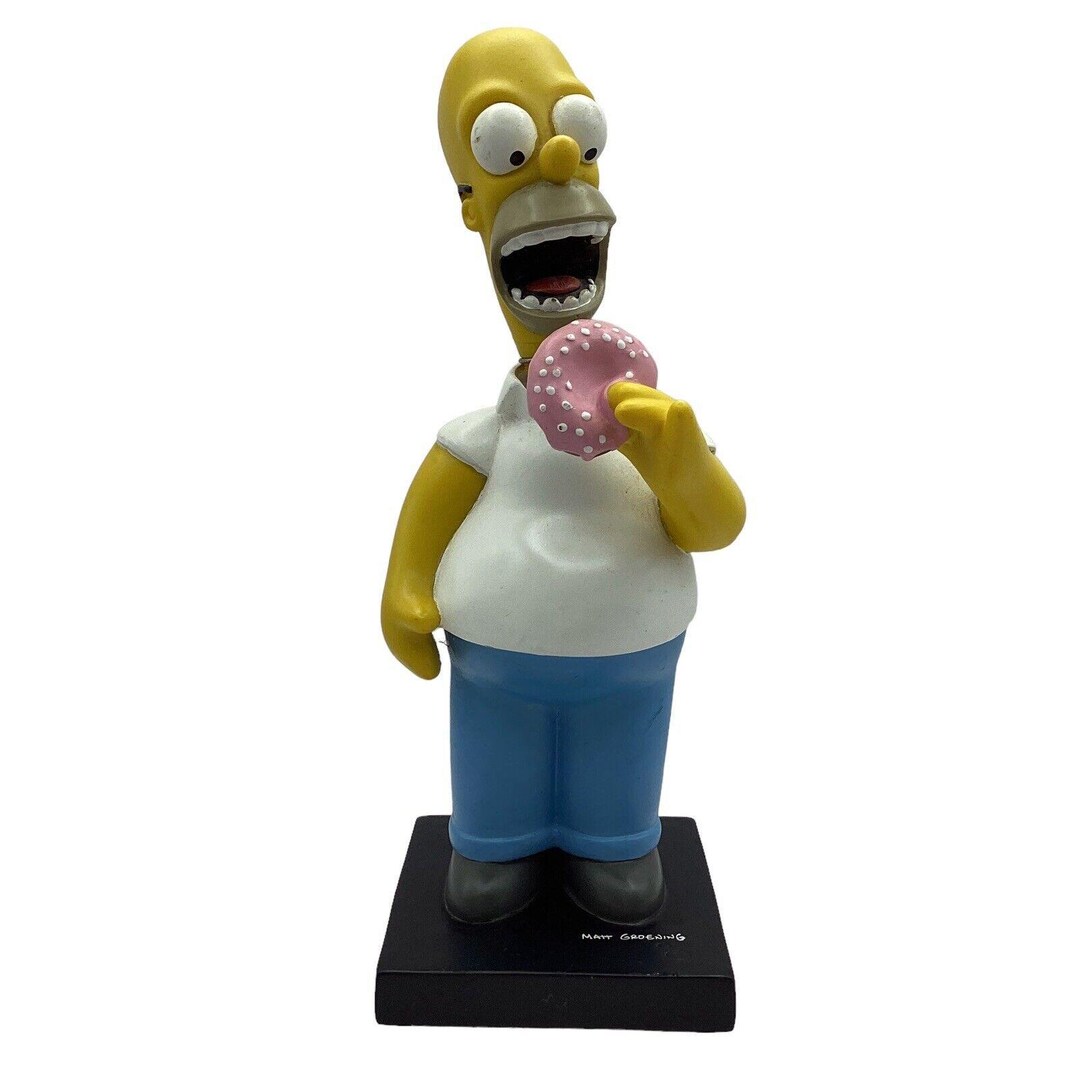 Homer Simpson Bobble Head Eating A Donut the Simpsons 2003 Vintage Matt ...