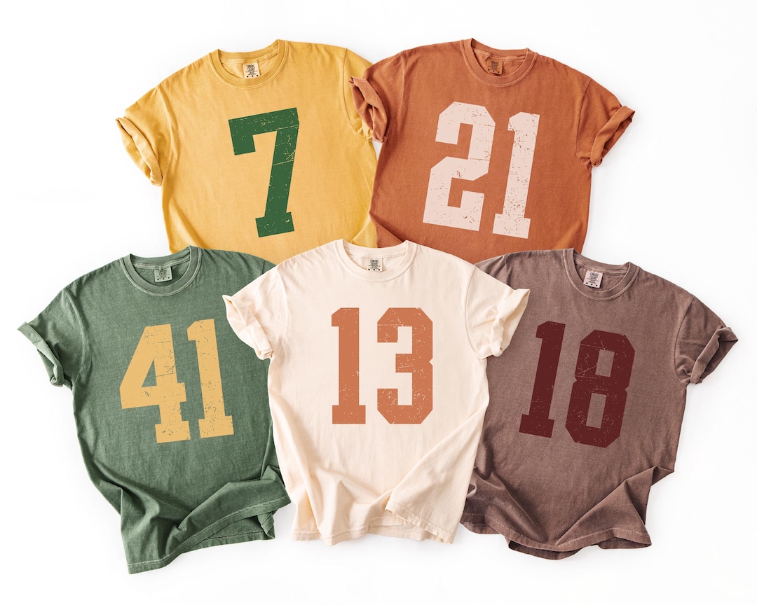 Comfort Colors Custom Football Number Tshirt,custom Number Shirt ...