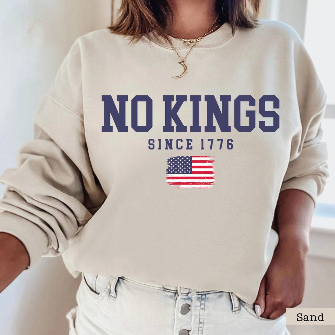 No Kings Sweatshirt, No Kings in America Hoodie,anti Fascism Sweater ...