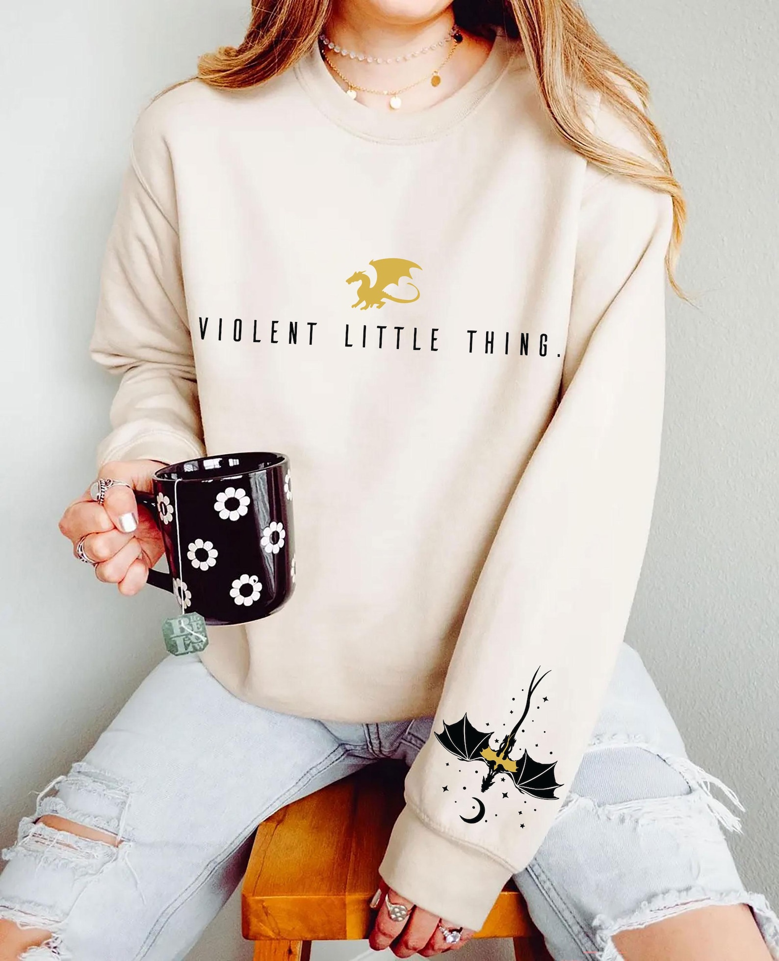 Violent Little Thing Sweatshirt,fantasy Dragon Rider Hoodie,riders ...