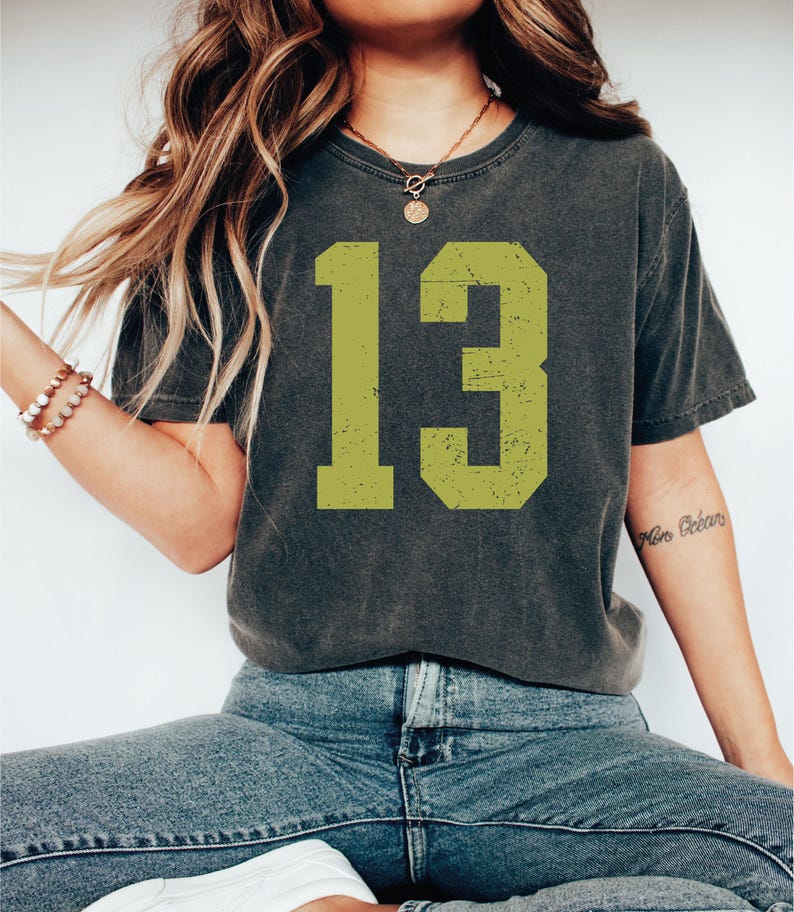 Comfort Colors Custom Football Number Tshirt,custom Number Shirt ...