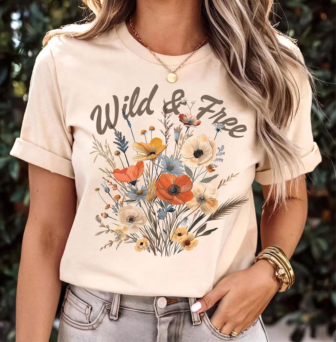 Comfort Colors Wild and Free T-shirt,wild and Free Shirt,wildflower ...