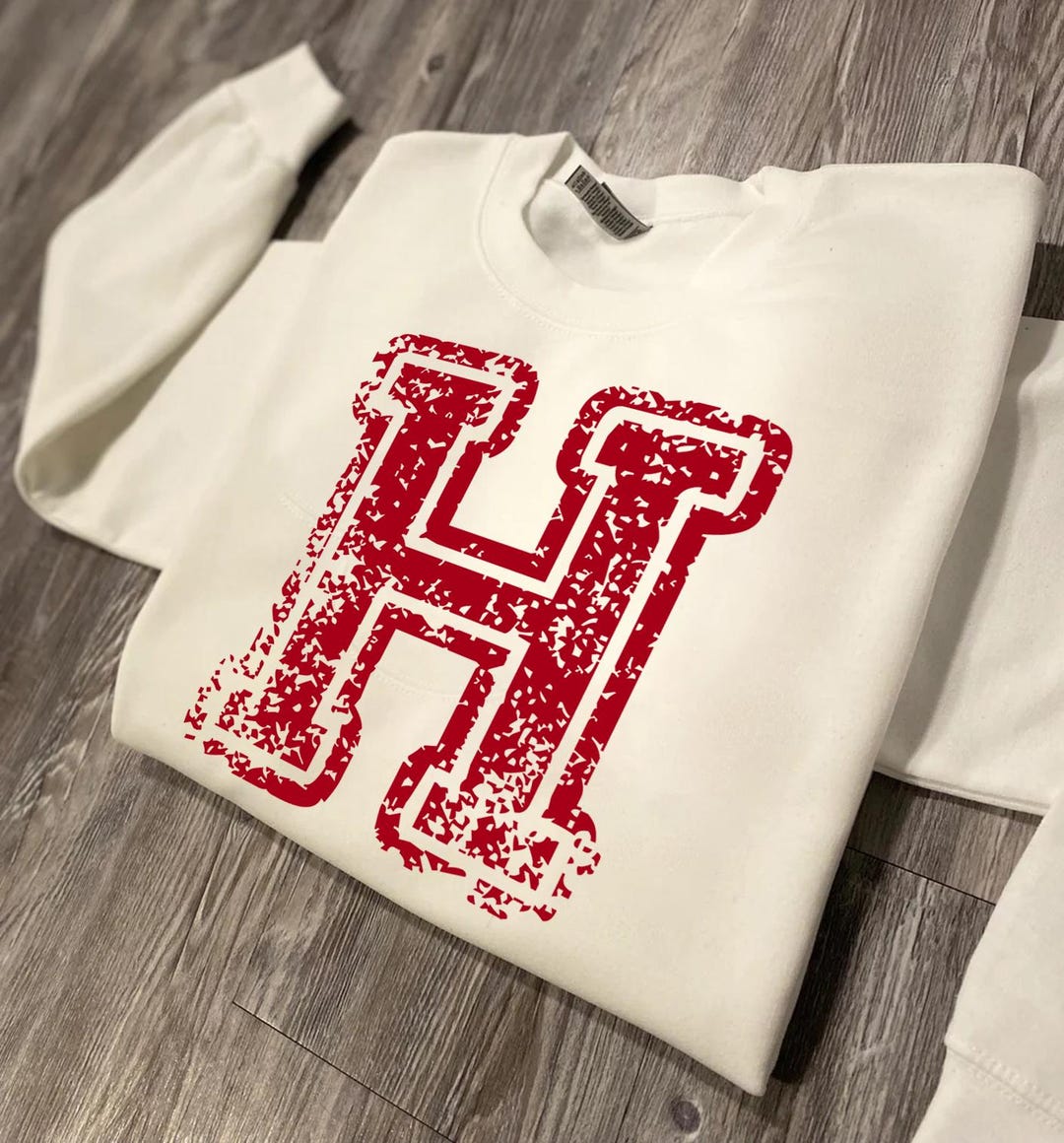Custom Varsity Letter Sweatshirt,distressed Name Personalized Crewneck ...