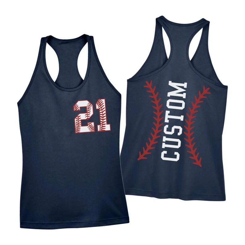 Custom Baseball Number and Name Racerback Tank Tops,baseball Custom ...