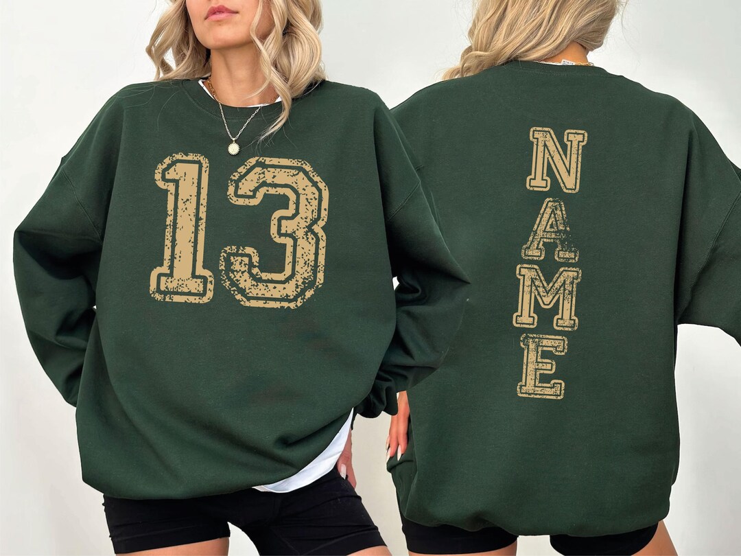 Custom Jersey Number and Number Sweatshirt,custom Number Hoodie,game ...