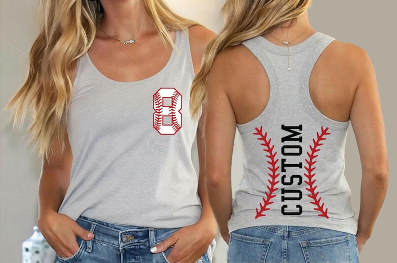 Custom Baseball Number and Name Racerback Tank Tops,baseball Custom ...