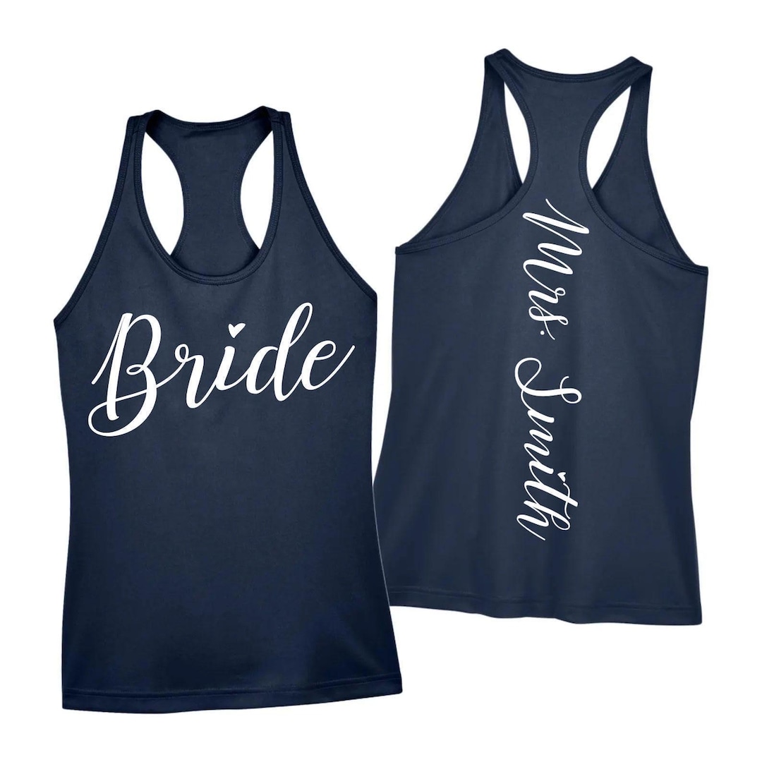 Custom Bride Racerback Tank Top,bridesmaid Vneck,bridal Party Gift ...