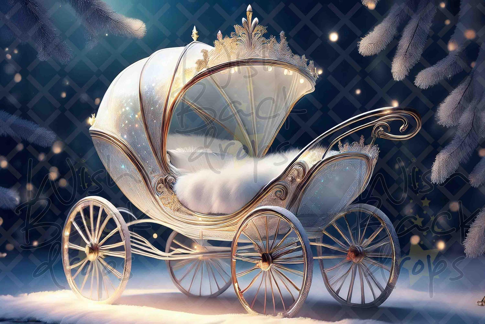 Newborn and Kids Backdrops, Set of 15 Carriage Digital Backgrounds for ...