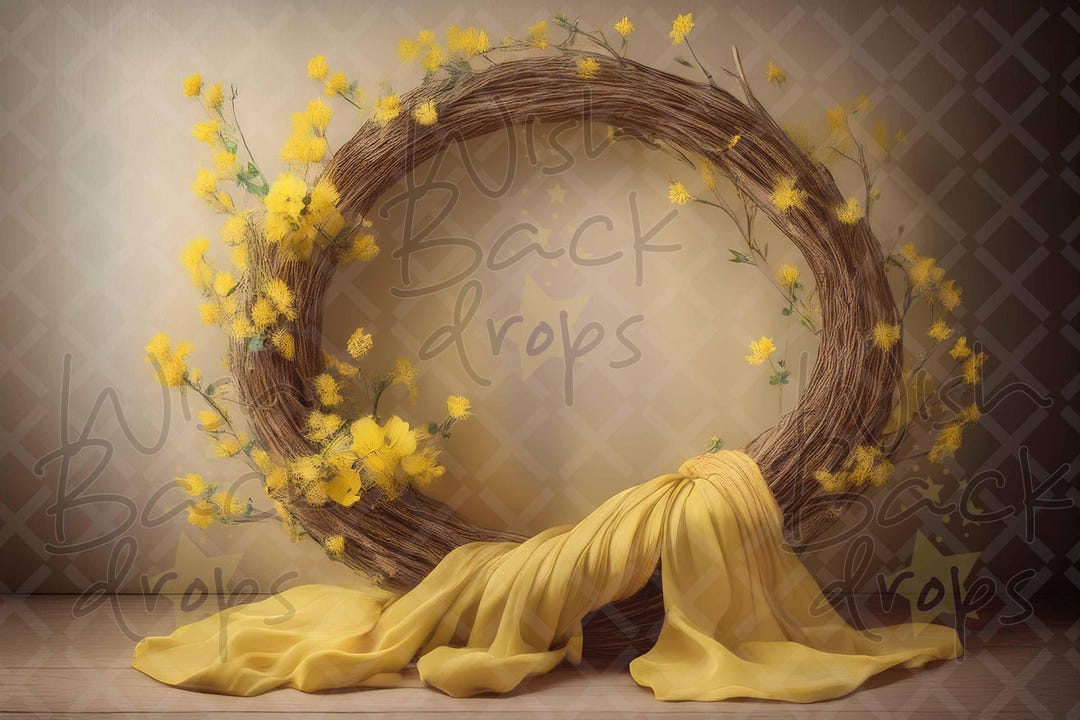 Circulo Rústico Con Flores Amarillas, 10 Fondos Digitales - Etsy