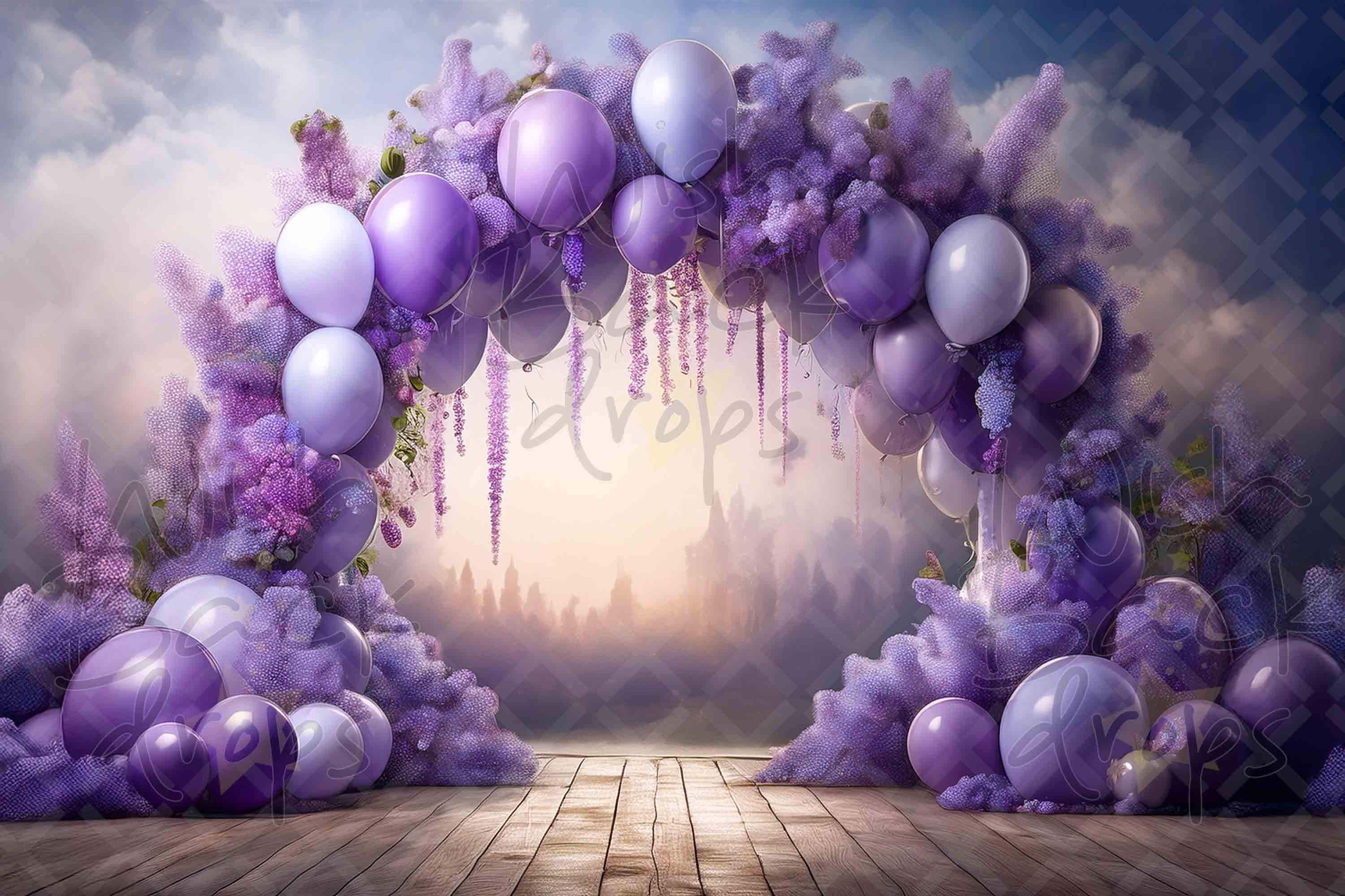 Violet Ballons, 13 Digital Backgrounds - Etsy