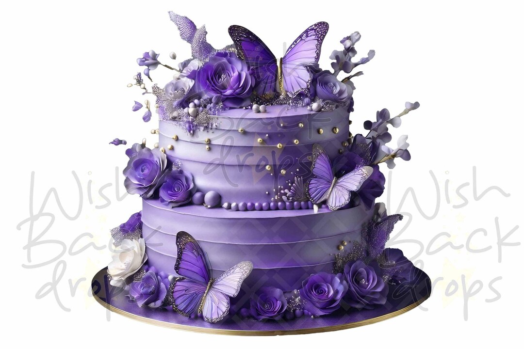 PNG Files of a Violet Cake Overlays for Birthday Sessions - Etsy