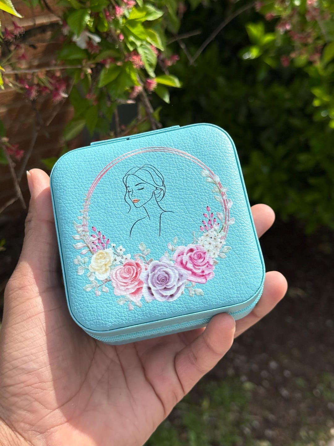 Small Jewelry Box, Blue Jewelry Box, Customized Jewelry Box, Earring ...