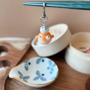 Polymer Clay Puffy Bao Fish Desk Buddy Keychain Phone Charm Bao Bun ...