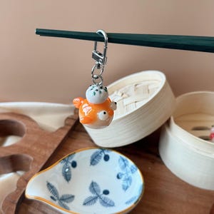 Polymer Clay Puffy Bao Fish Desk Buddy Keychain Phone Charm Bao Bun ...