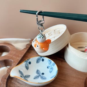 Polymer Clay Puffy Bao Fish Desk Buddy Keychain Phone Charm Bao Bun ...