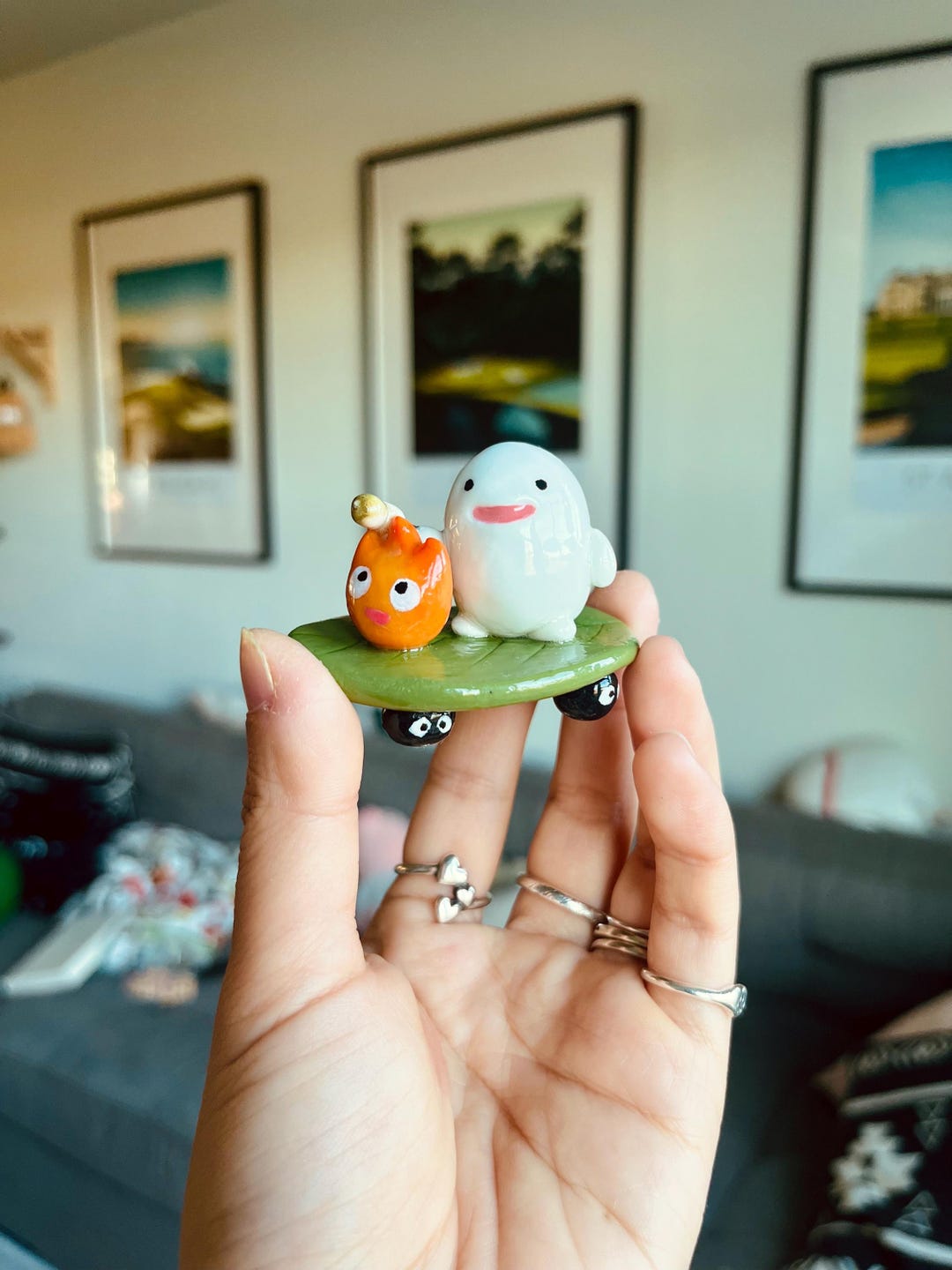 Ghibli Warawara Calcifer Desk Buddy Polymer Clay - Etsy