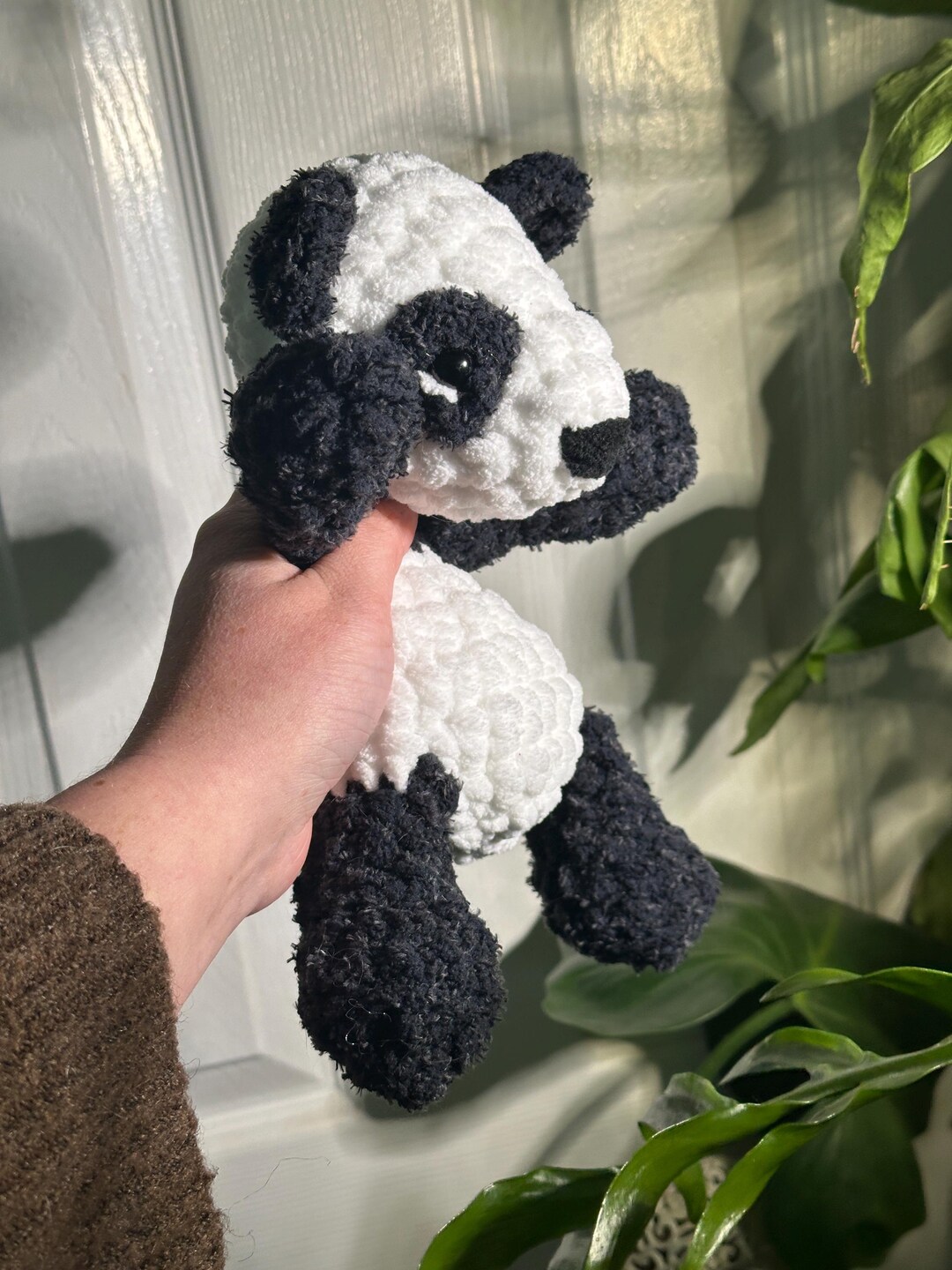 READY TO SHIP | Crochet Panda Bear Plush Snuggler | Handmade Amigurumi ...