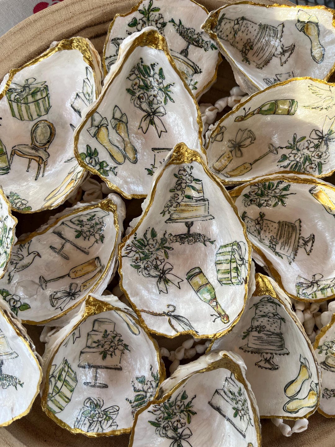 Wedding/bridal Oyster Shell, Decoupage Shell, Oyster Shell Art, Bridal ...