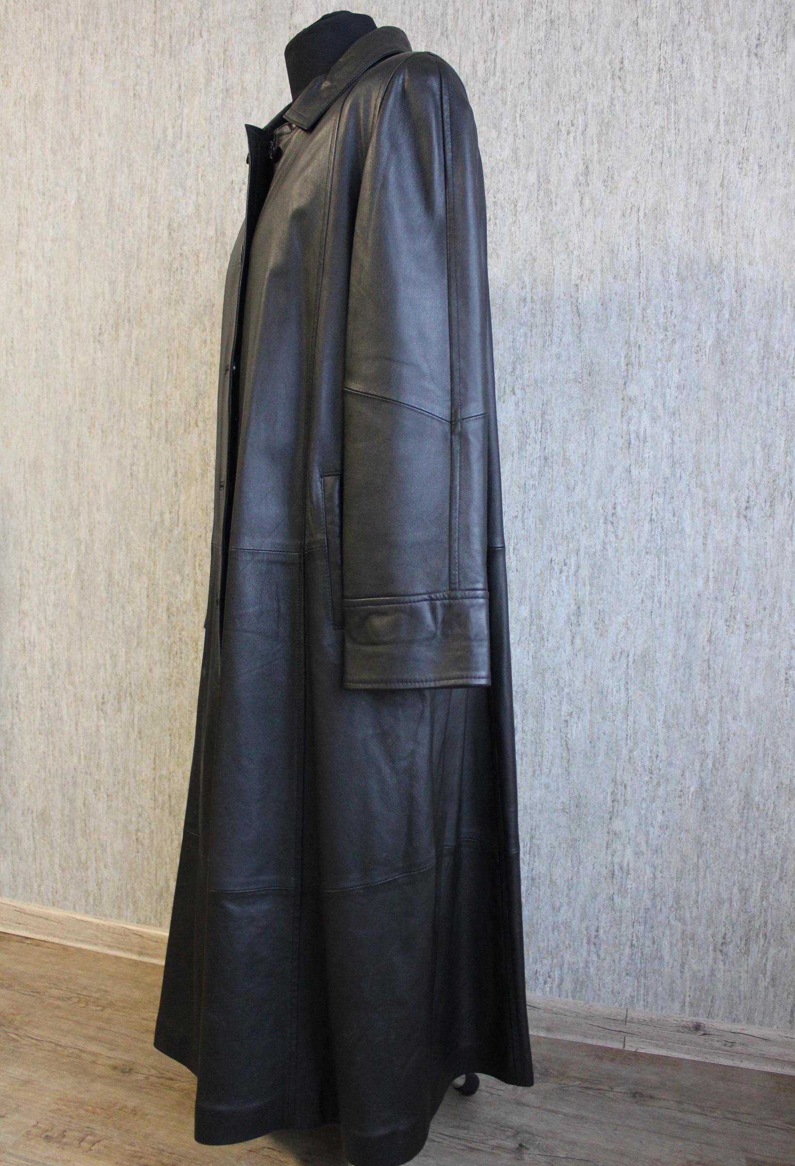Vintage Black Genuine Leather Men Coat Size XL - Etsy