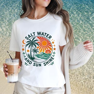 Salt Water Sunshine DTF Transfer Ready to Press ,retro Beach Summer ...