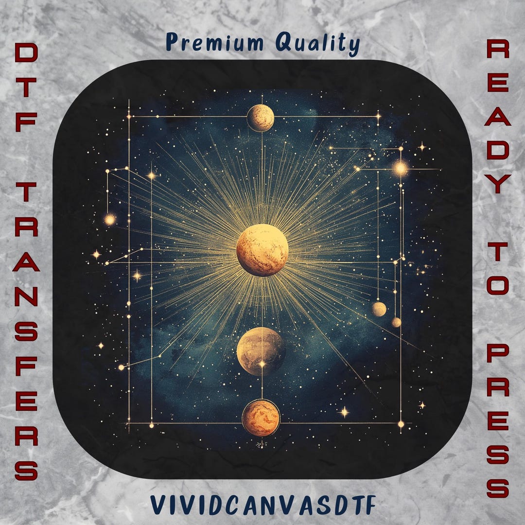 Retrograde Planets DTF Transfers, Mystical Space Ready to Press ...