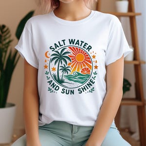 Salt Water Sunshine DTF Transfer Ready to Press ,retro Beach Summer ...