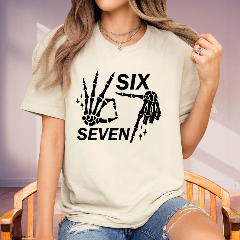 Six Seven Meme Skeleton Hands DTF Transfer: Funny Halloween Skull - Etsy
