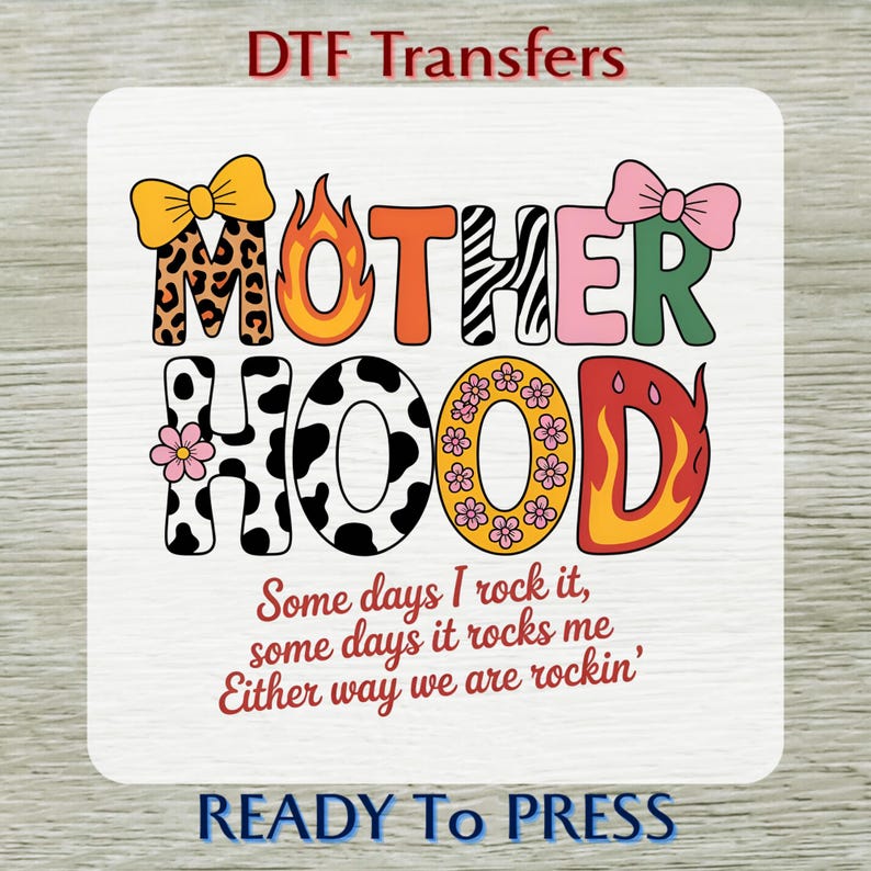 Motherhood Coquette Bpw DTF Transfer: Ready to Press, Leopard Mama, Cow ...