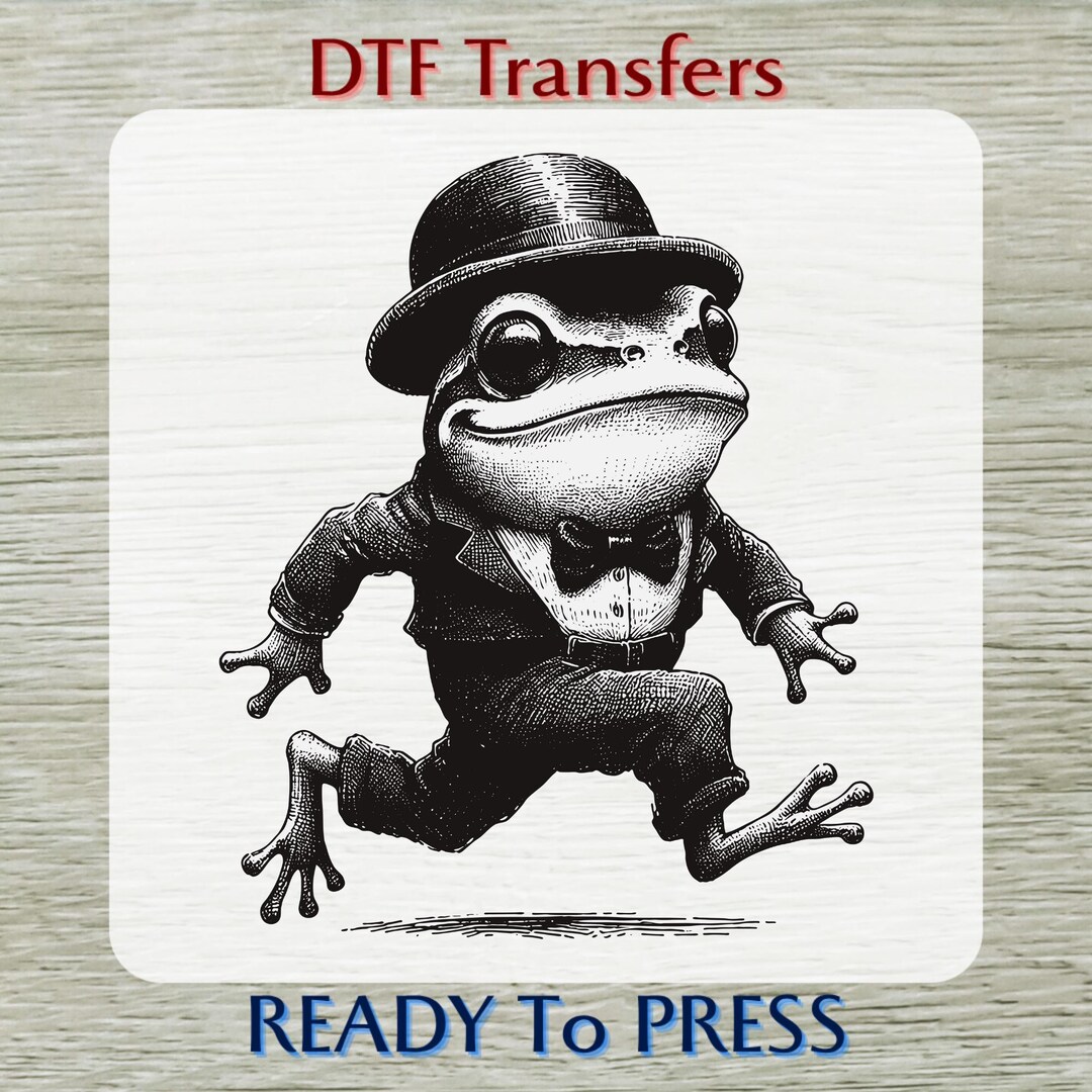 Frog Wearing Tuxedo DTF Transfer, Retro Toad Shirt Design Ready to ...