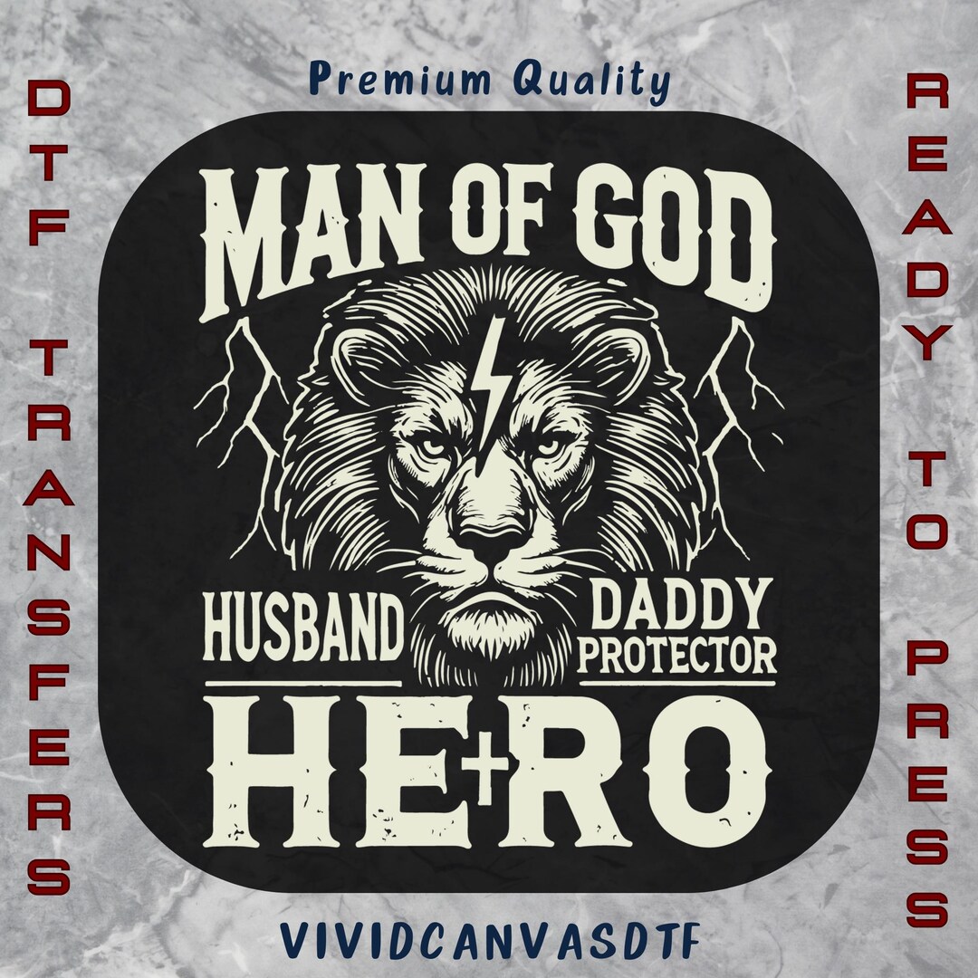 Man of God DTF Transfer: Christian Dad Shirt Design - Etsy