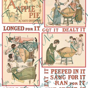 A Apple Pie Digital Collage Sheet, Antique Ephemera, Digital Ephemera ...