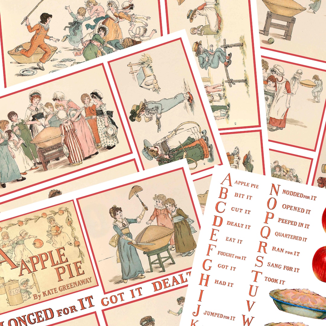 A Apple Pie Digital Collage Sheet, Antique Ephemera, Digital Ephemera ...