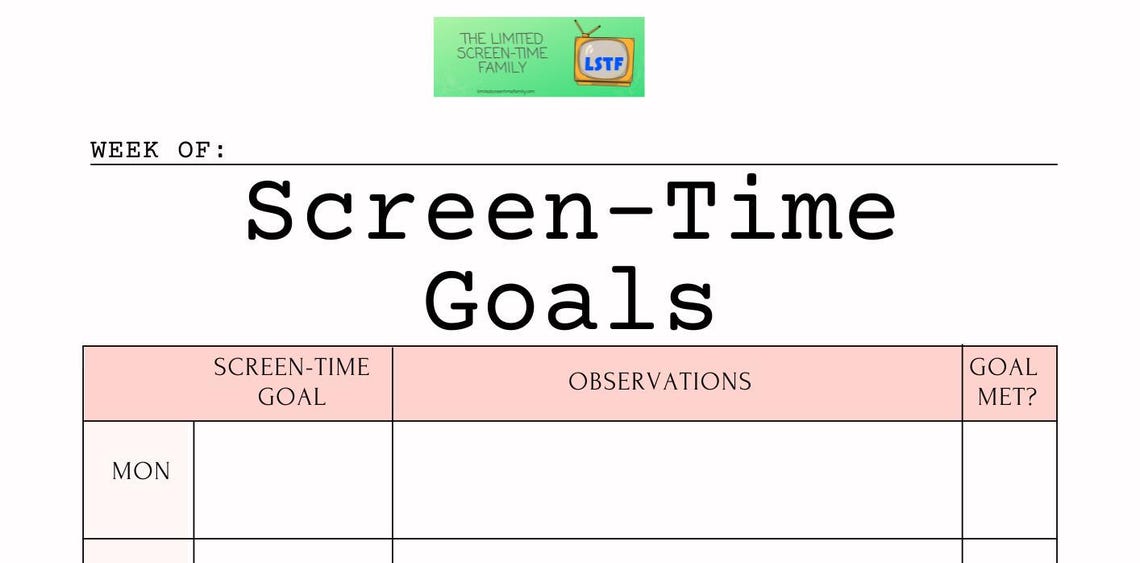 Printable Weekly Screen Time Tracking Sheet - Etsy