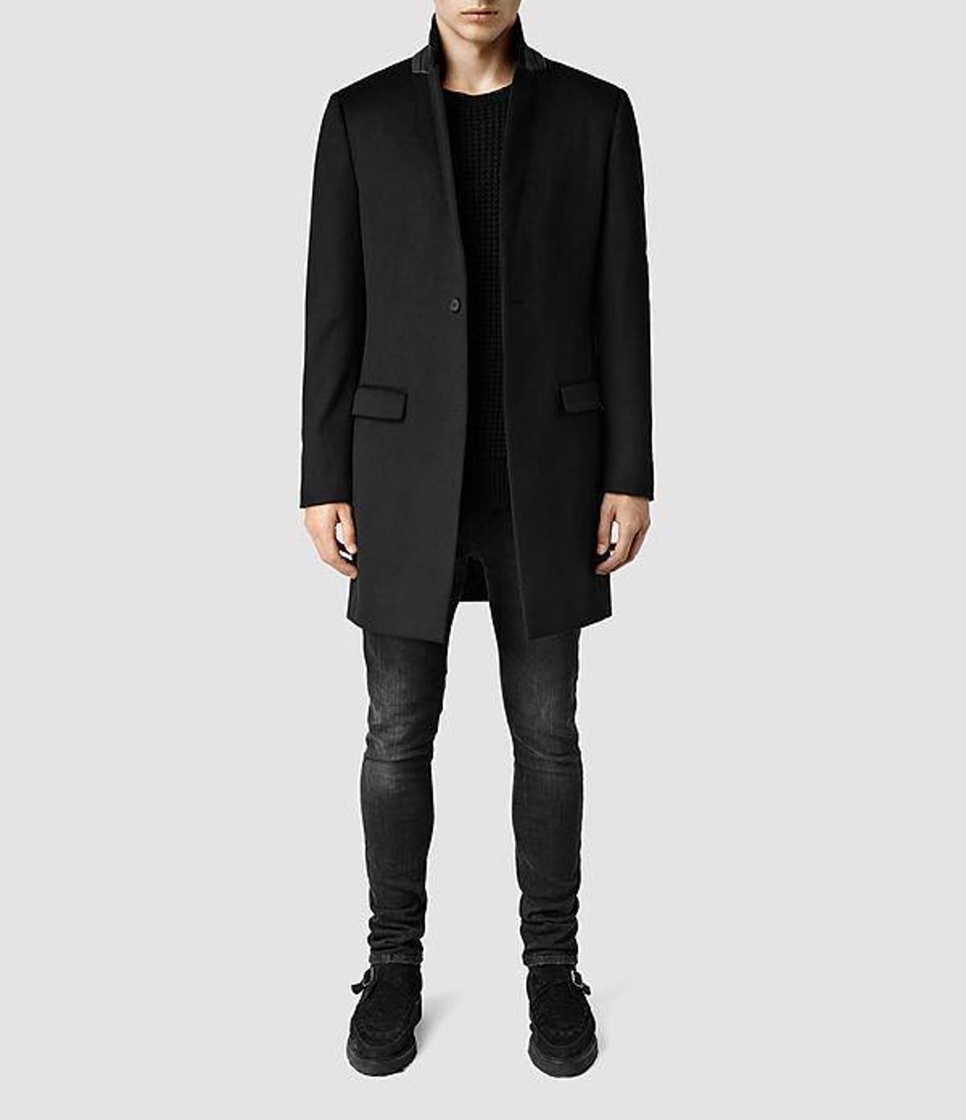 Allsaints IDE Coat Wool Jacket Black Mens Size S - Etsy