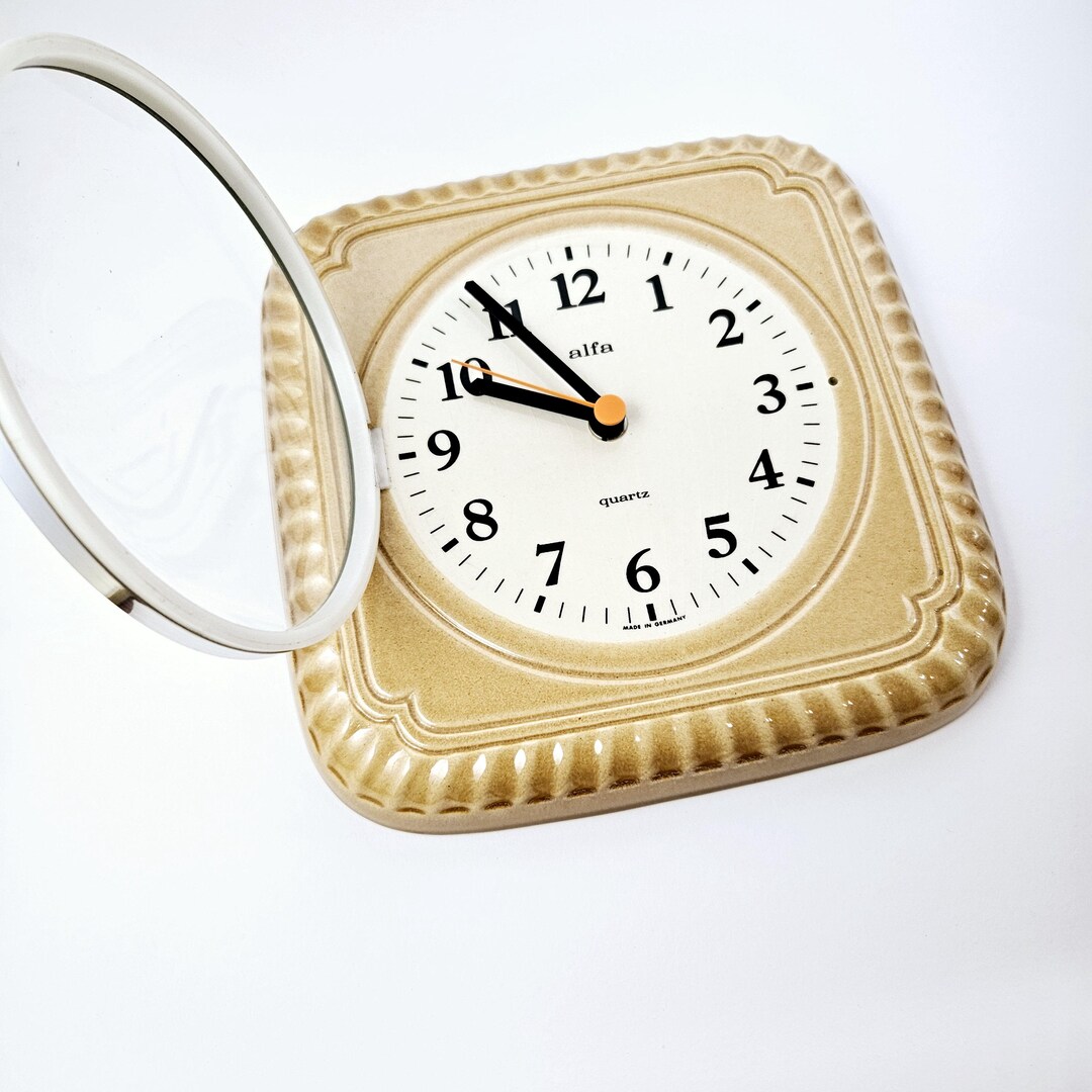 Mid-century Modern Porcelain Wall Clock Vintage Kitchen Clock Made in ...
