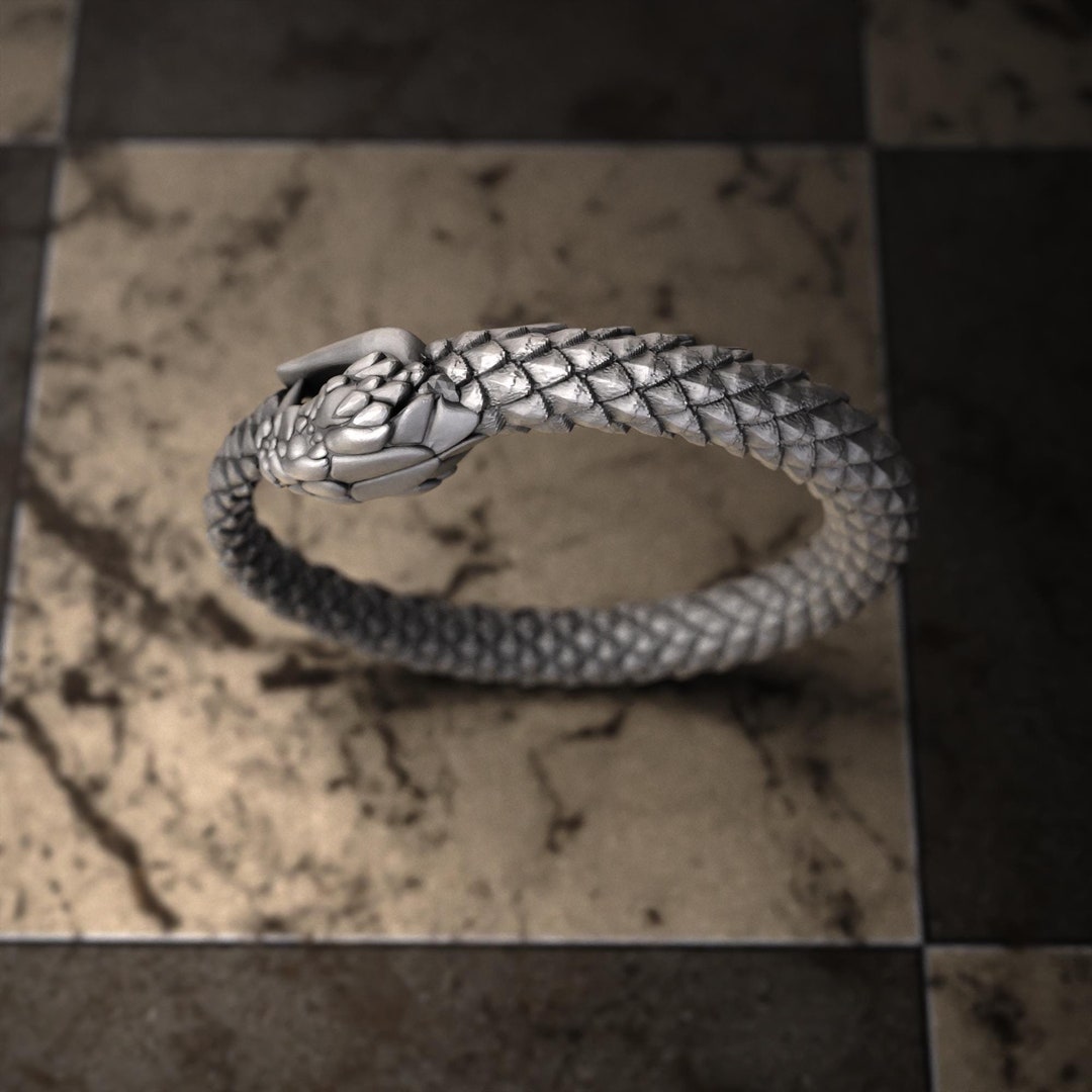 Handmade Ouroboros Snake Ring, Unique Snake Jewelry Gift, Snake Eating ...