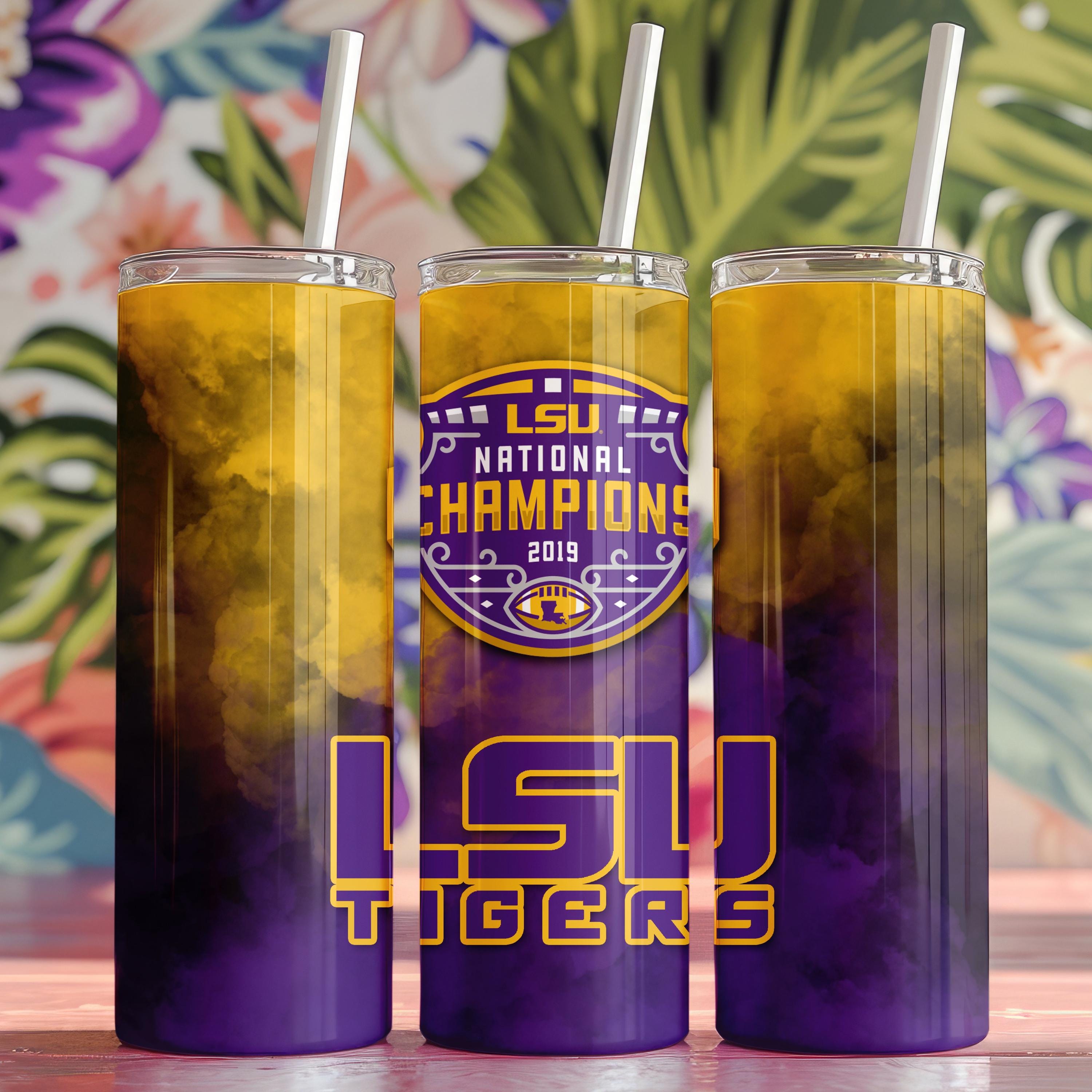 LSU Tiger Champions Tumbler Sublimation Design, 20 Oz LSU Tiger Skinny ...