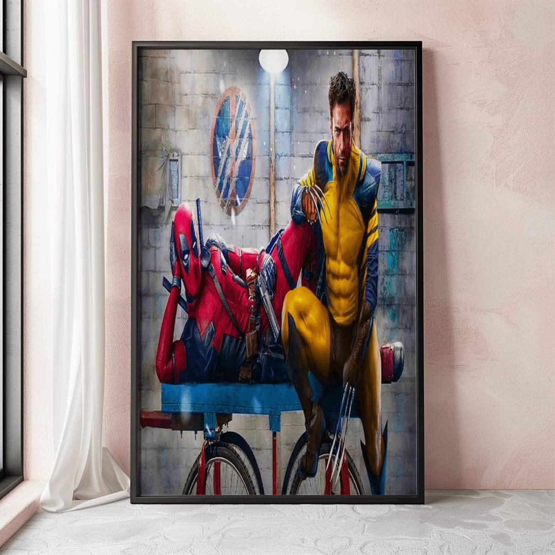 Deadpool & Wolverine Inspired Watercolor Art Print , Printable Wall Art ...