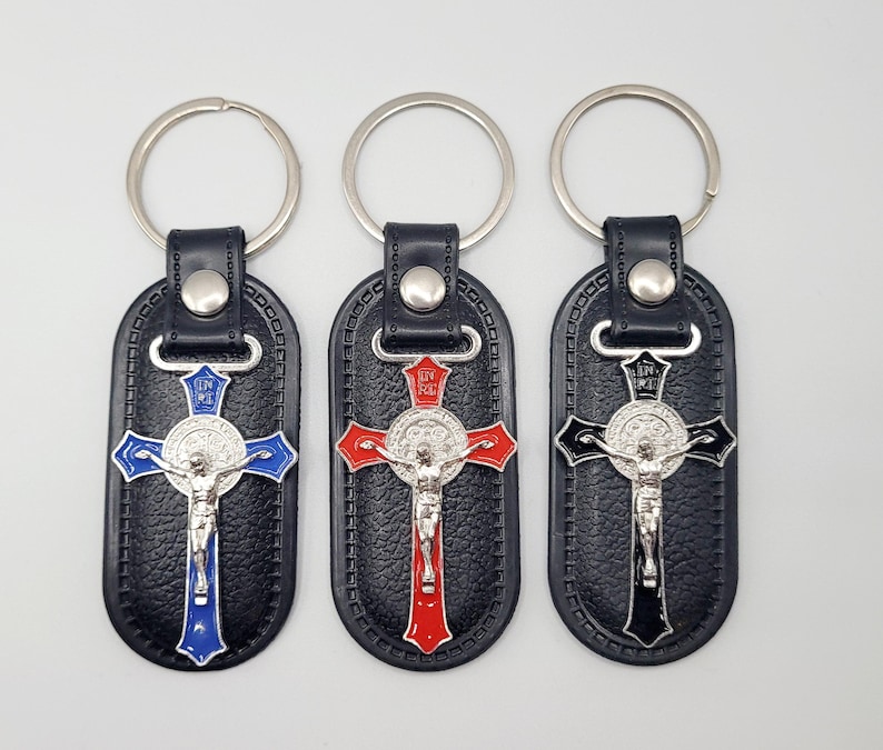 St. Benedict Crucifix Key Chain | Catholic Protection Gift - Etsy