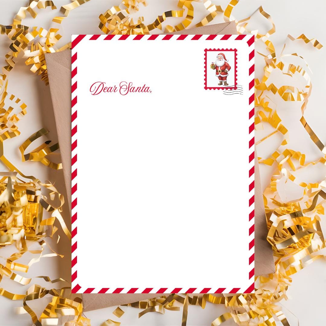 INSTANT DOWNLOAD Letter to Santa Simple Red Letter to Santa Basic ...