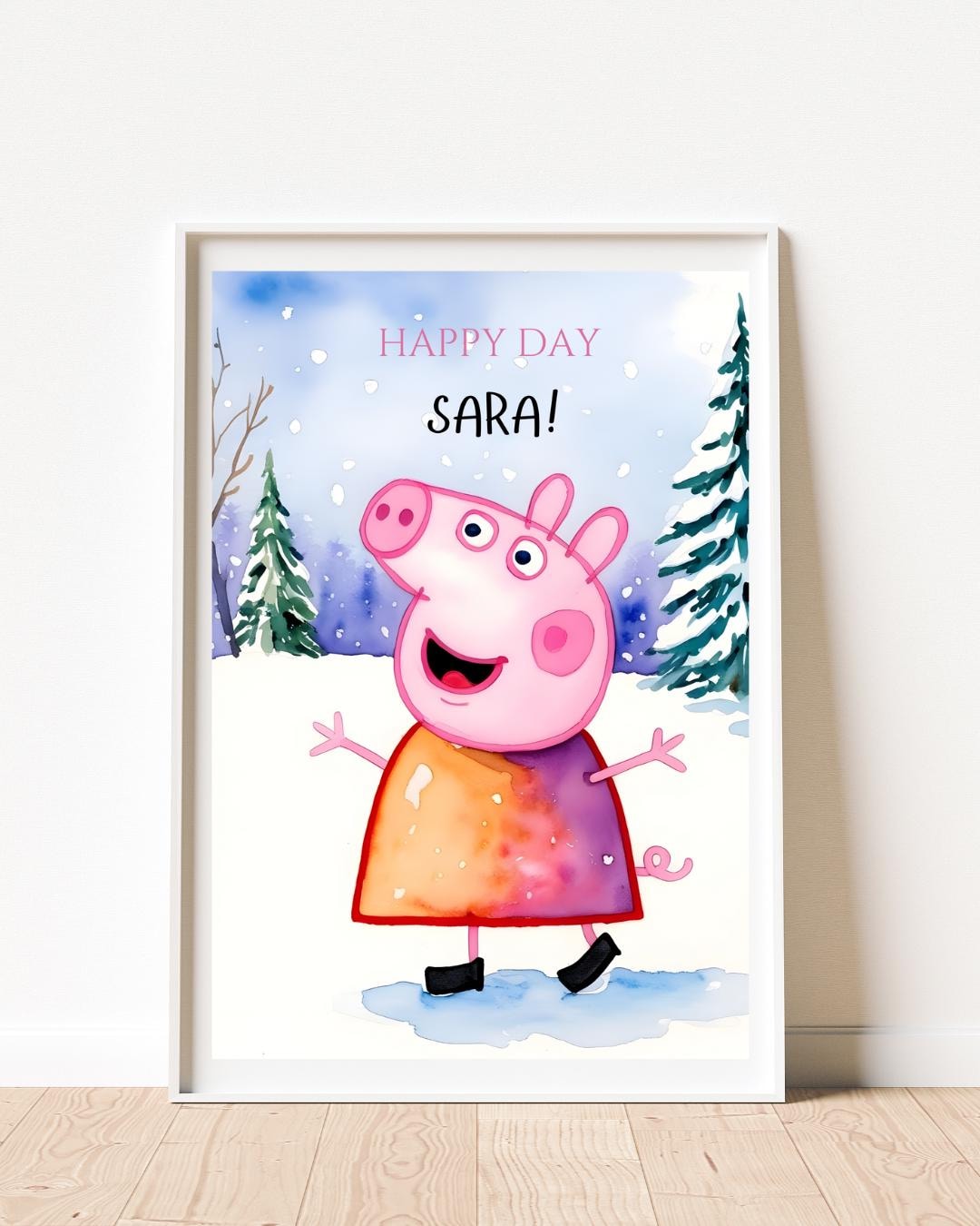 Peppa Pig Custom Poster Canva Template, Peppa Pig Wall Art, Custom ...