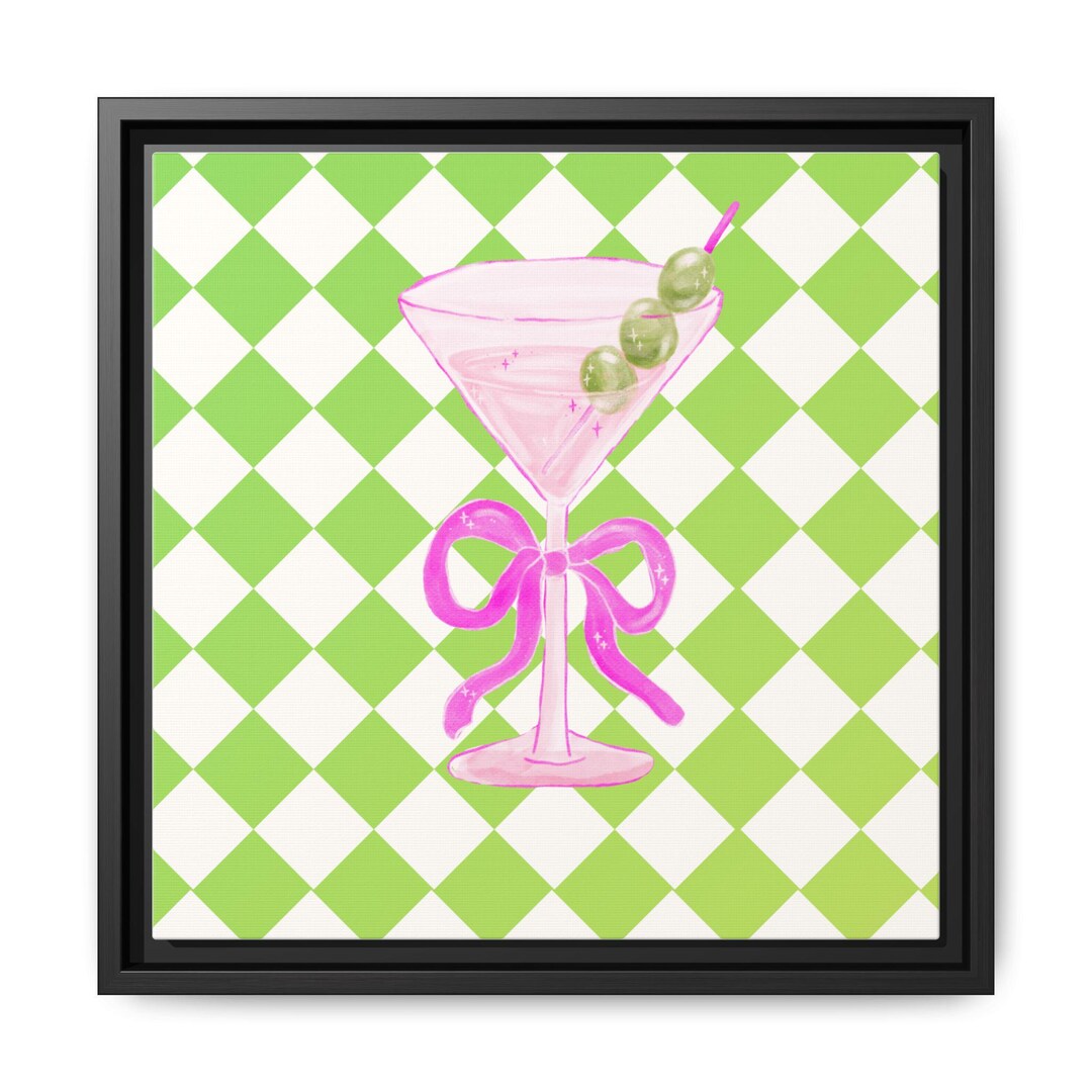 Pink Martini Canvas Art: Chic Cocktail Bar Decor - Etsy