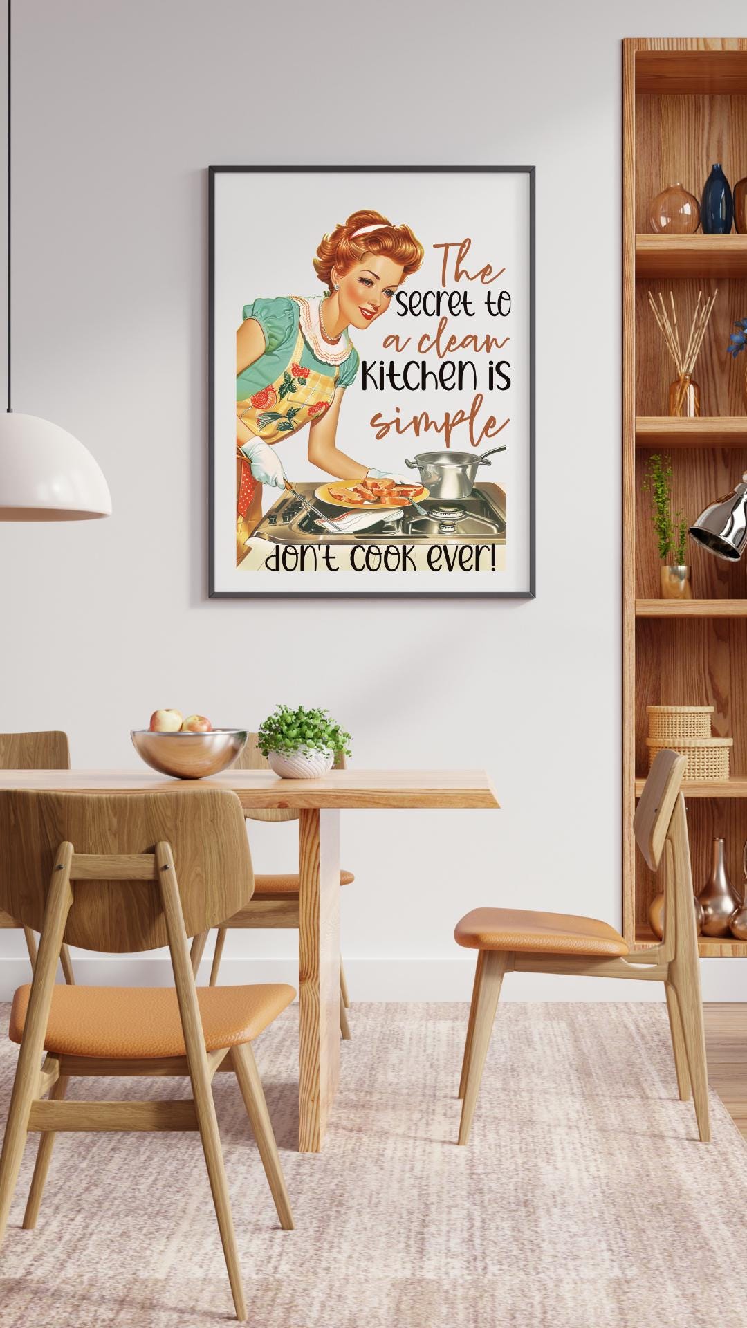 Art Deco Wall Art Retro Funny Kitchen Print Vintage Kitchen Art 50s ...