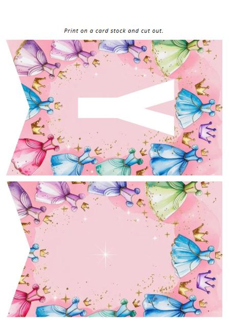 Princess Birthday Banner Template Printable Princess Party Bunting ...