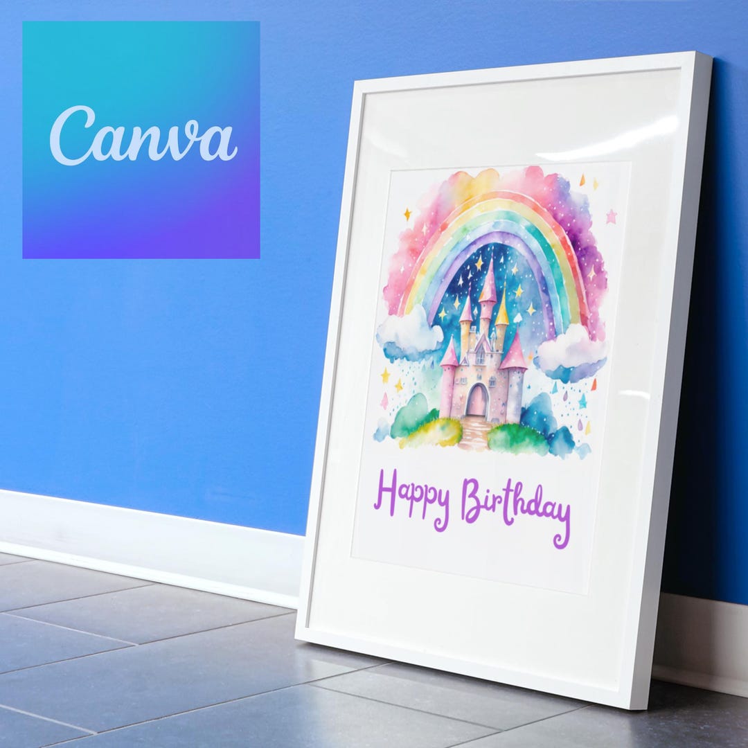 Princess Birthday Poster, Magical Day Princess Castle Birthday Party ...