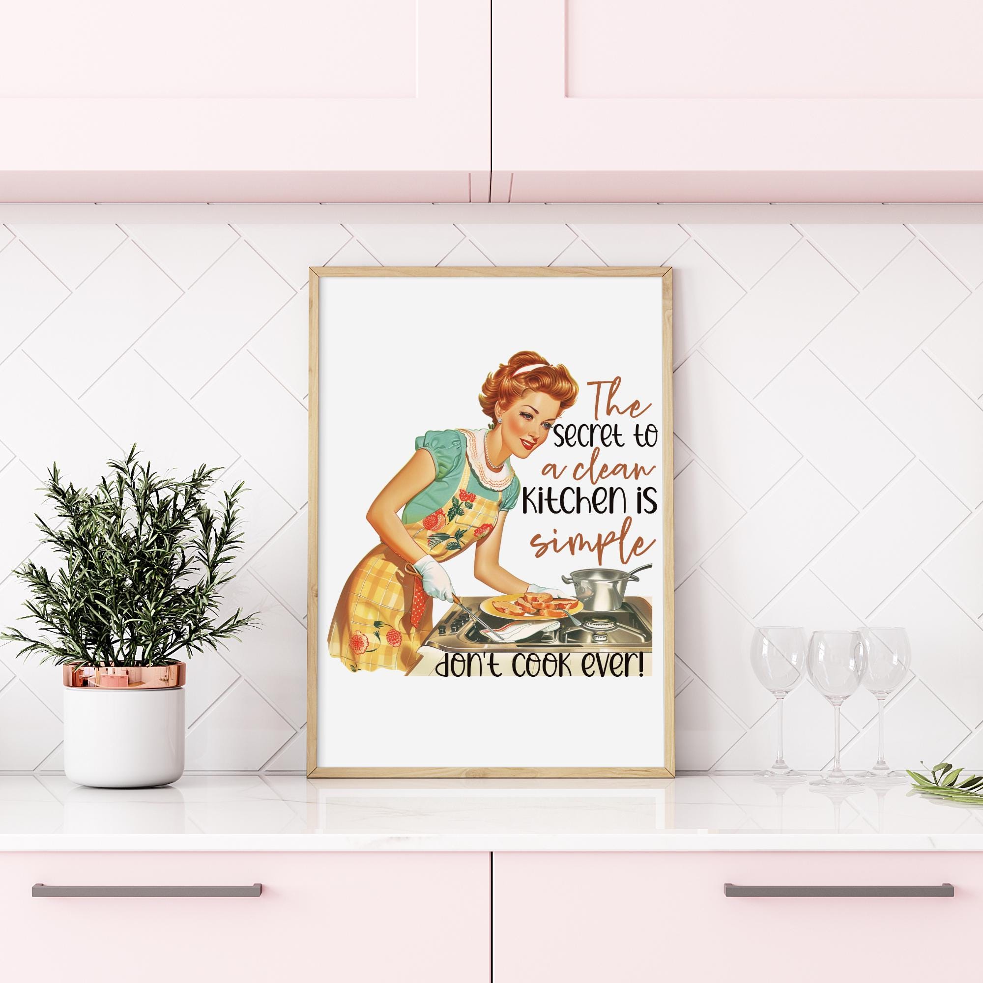 Art Deco Wall Art Retro Funny Kitchen Print Vintage Kitchen Art 50s ...
