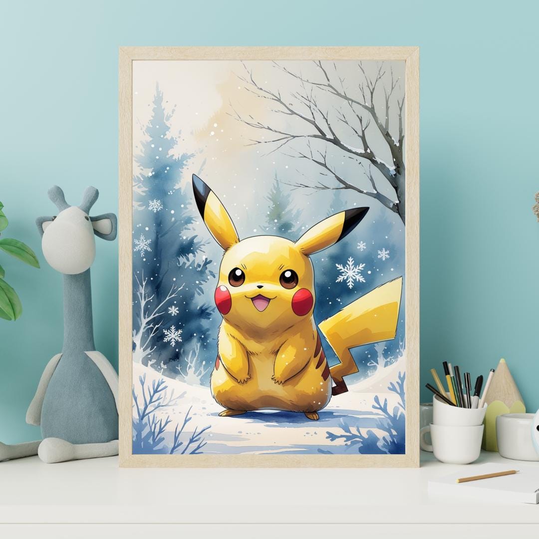 Pokemon Poster A4 Paper Size , Kids Room, Pikachu, Japanese Tapestry ...
